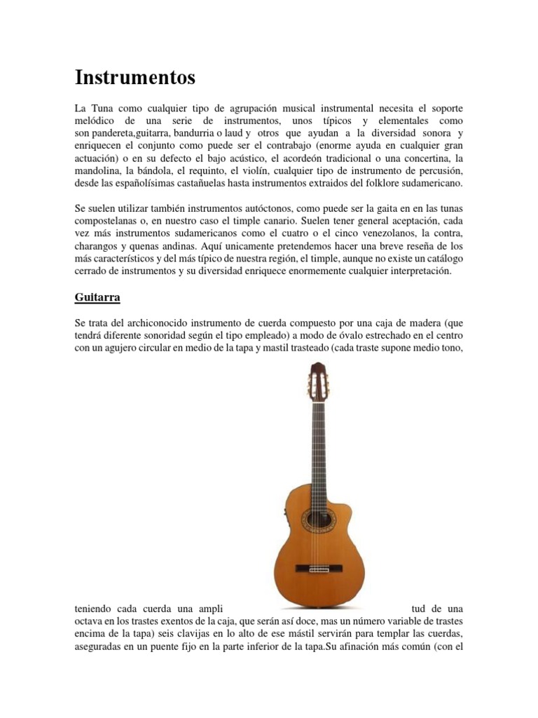 Instrumentos de la Tuna Musical | PDF | Acordeón | Flauta