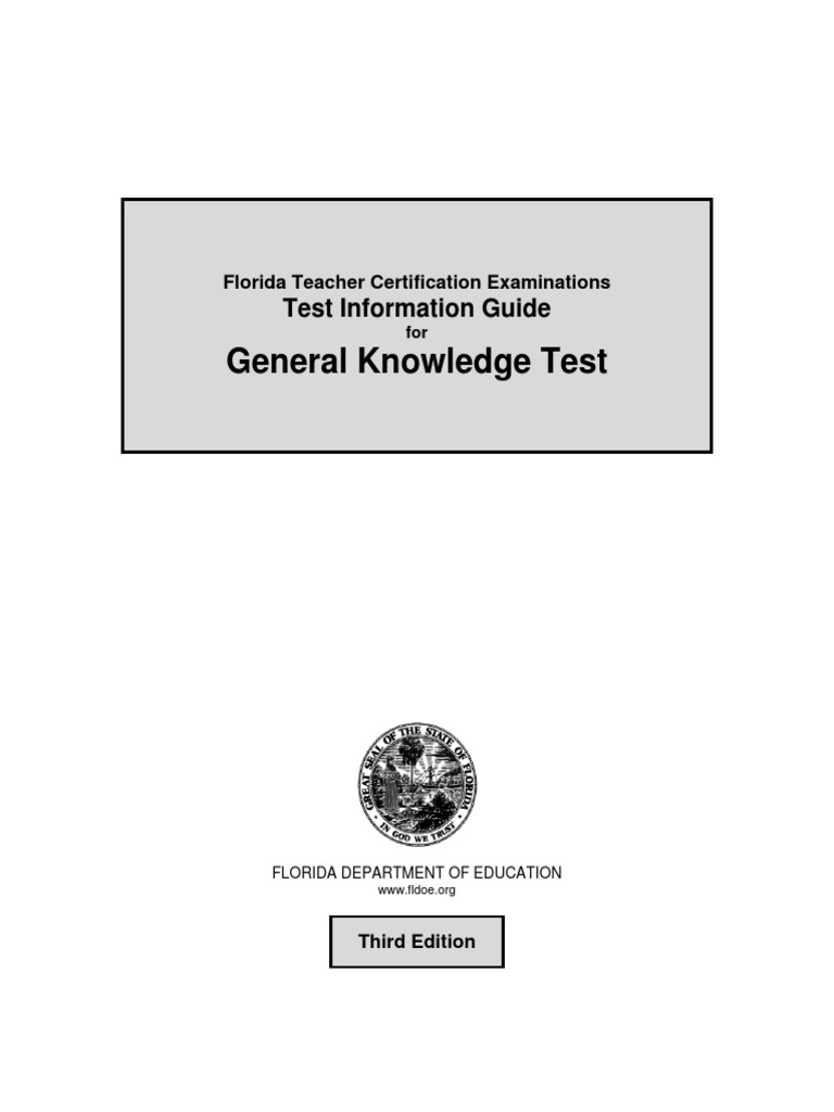 General Knowledge Test Information Guide | PDF | Test (Assessment ...