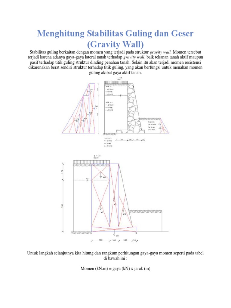 CARA Menghitung Stabilitas Guling Dan Geser | PDF