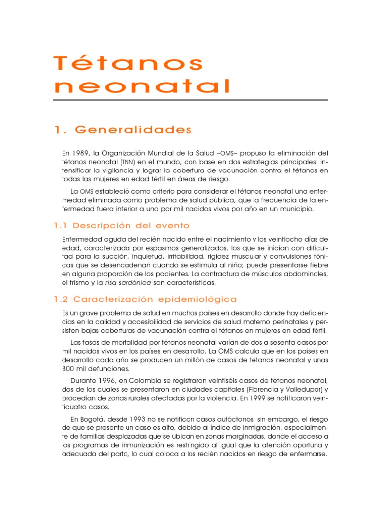 Tétanos Neonatal.pdf | Especialidades Medicas | Ciencias de la Salud