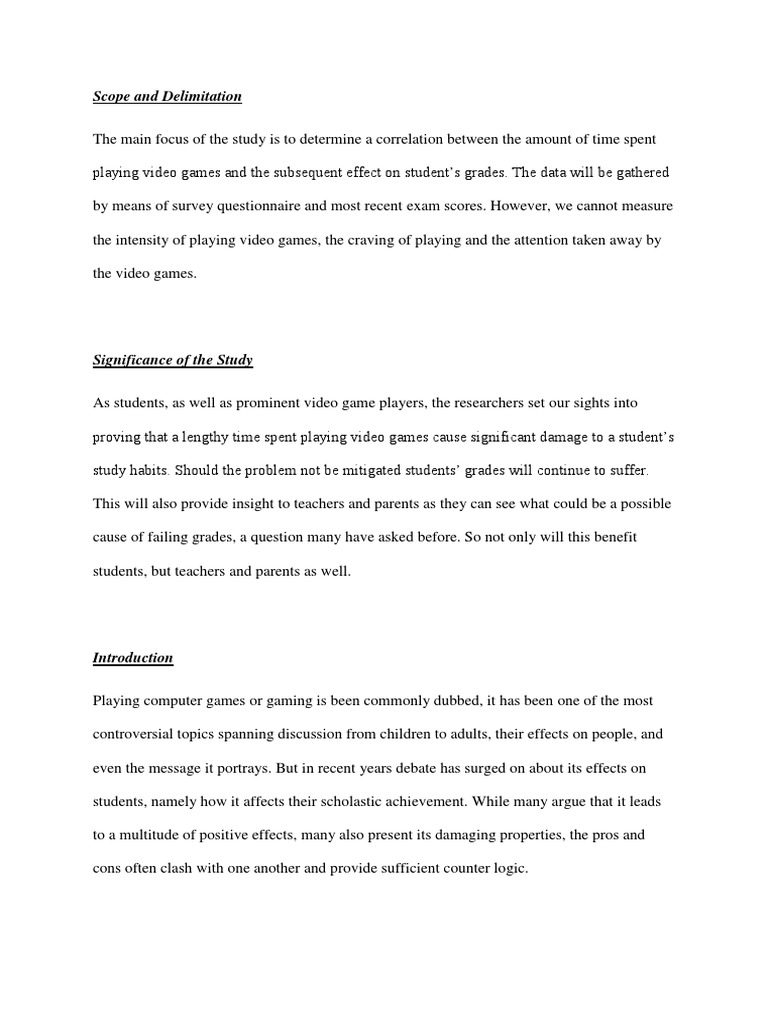 Scope and Delimitation (1)