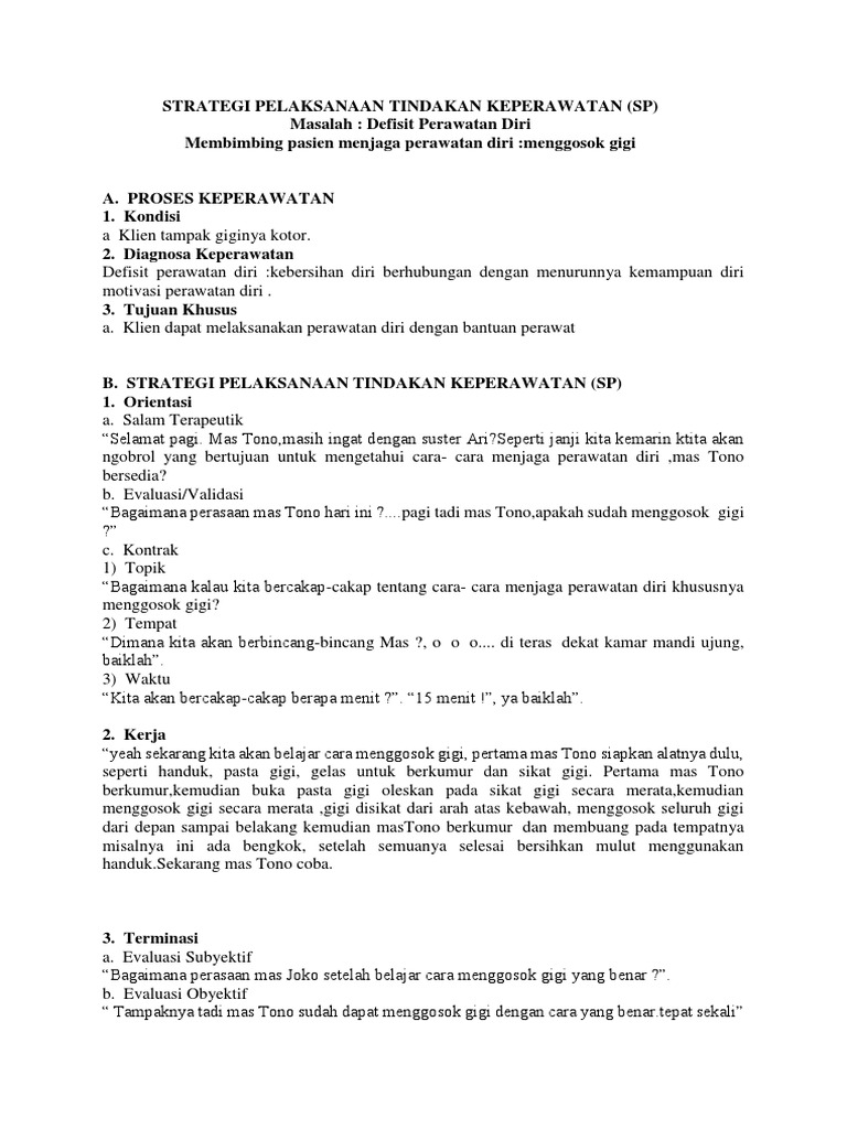 SP Tindakan Keperawatan | PDF