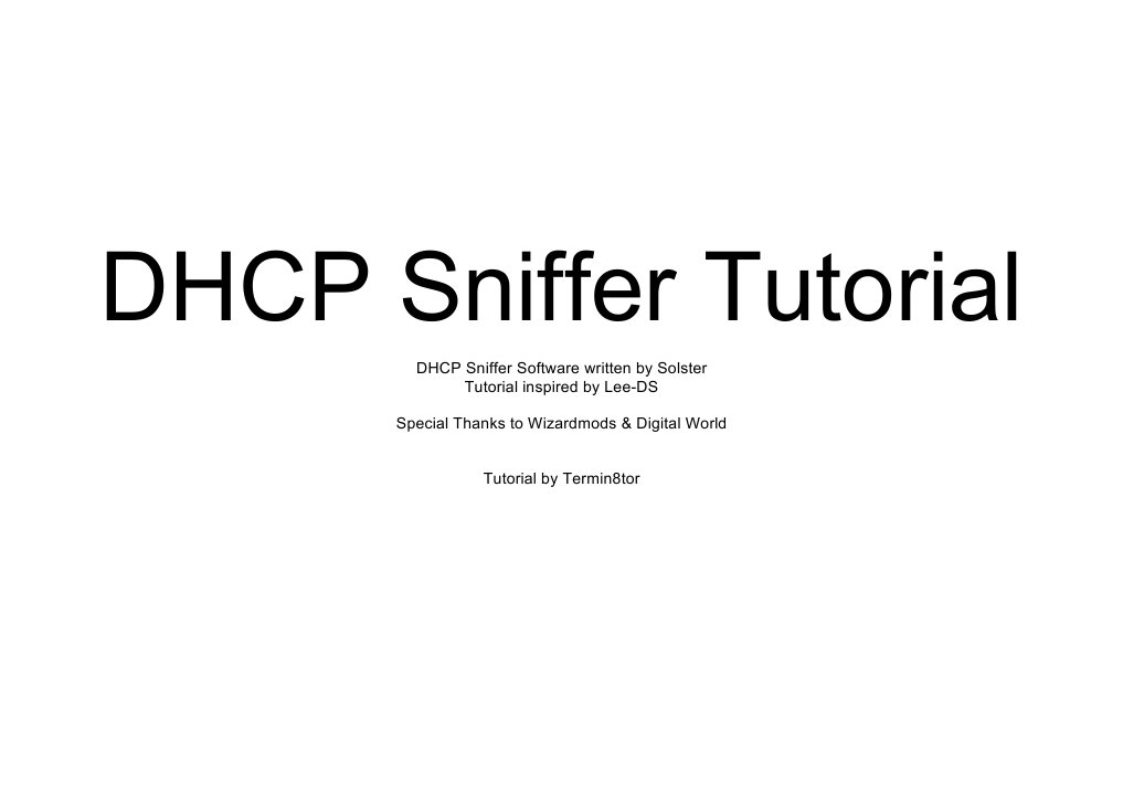 DHCP Sniffer Guide for Mac Users | PDF | Network Architecture | Network ...