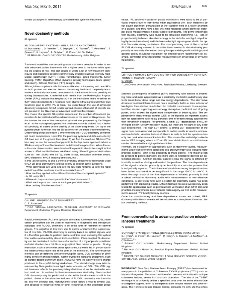 Novel Dosimetry Methods: Introduction: Total Skin Electron Beam Therapy ...