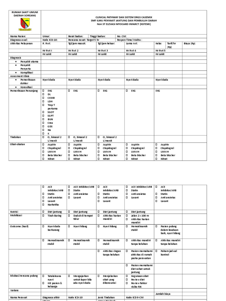 NSTEMI Clinical Pathway Guide | PDF