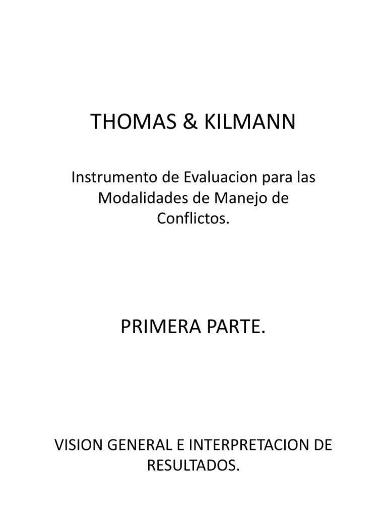 Modelo de Thomas-Kilmann: Manejo de Conflictos | PDF | Conflicto ...