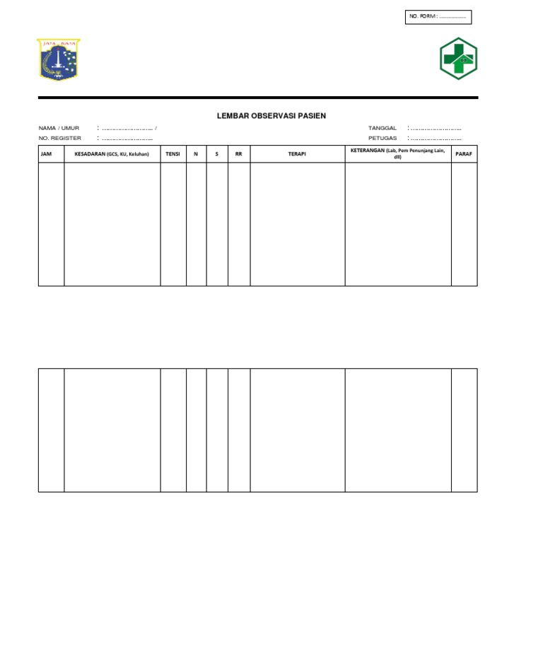 Form Observasi Pasien | PDF