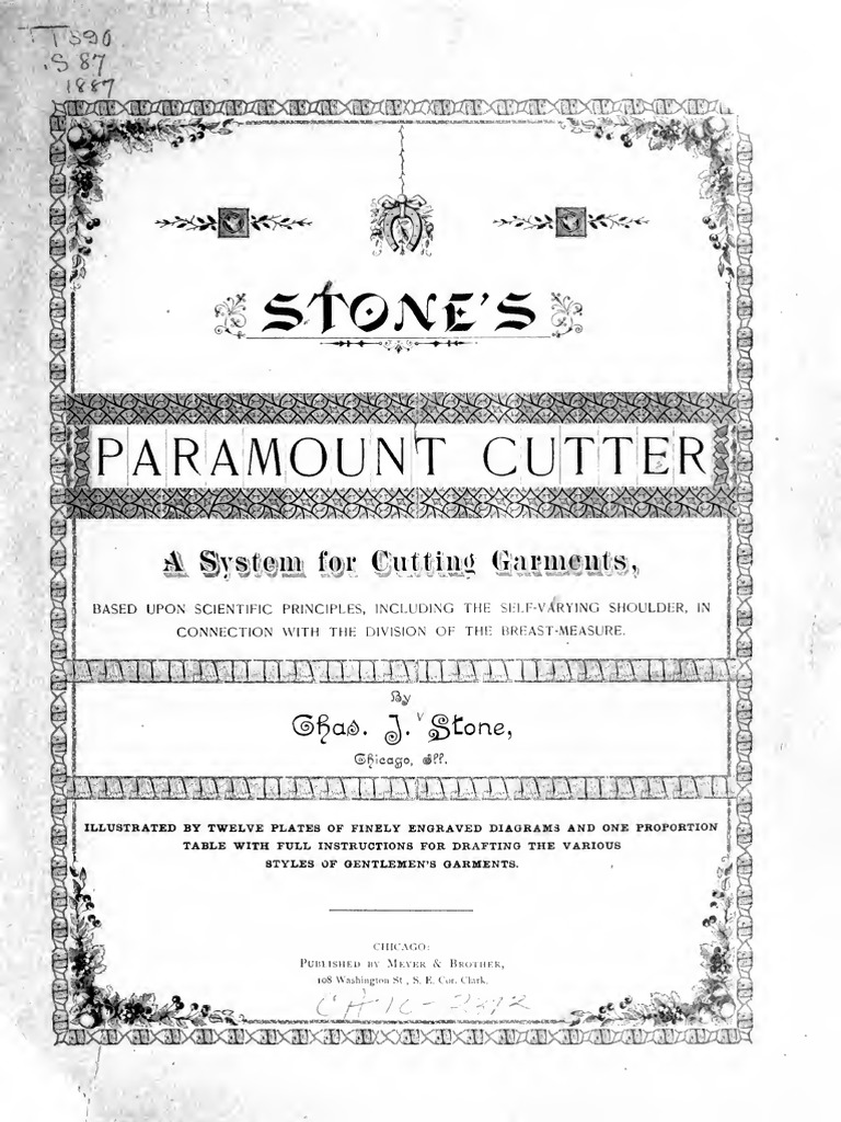 Stones Paramount Cutter-A System For Cutting Garments 1887 | PDF | Coat ...