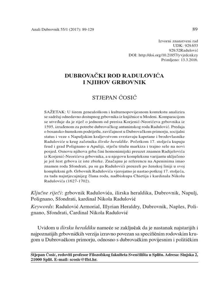 Cosic Stjepan Anali 2017 | PDF