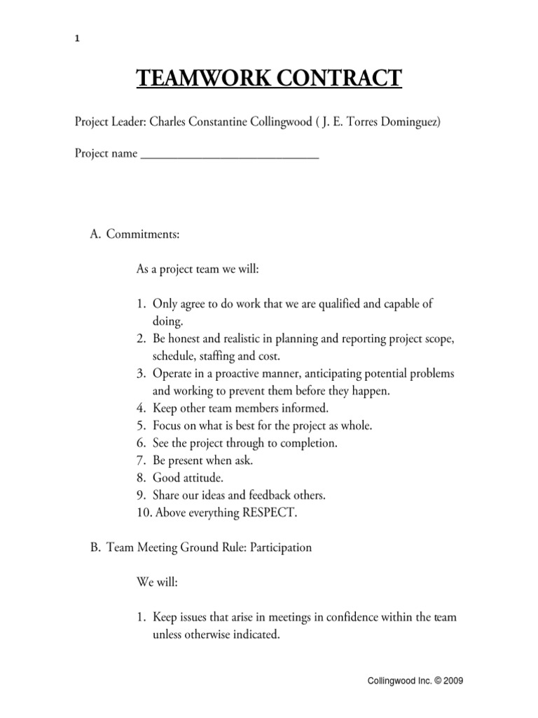 Teamwork Contract | PDF