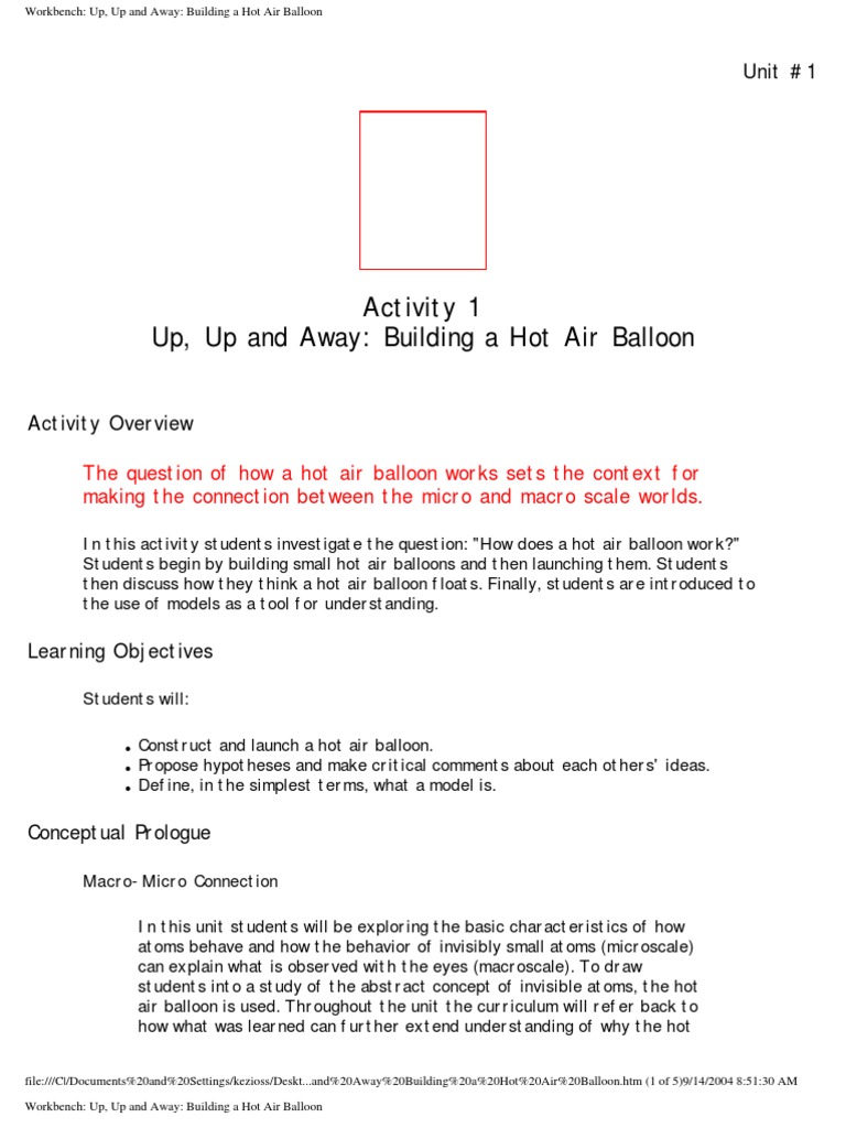 Building Hot Air Balloon Models | PDF | Matter | Gases