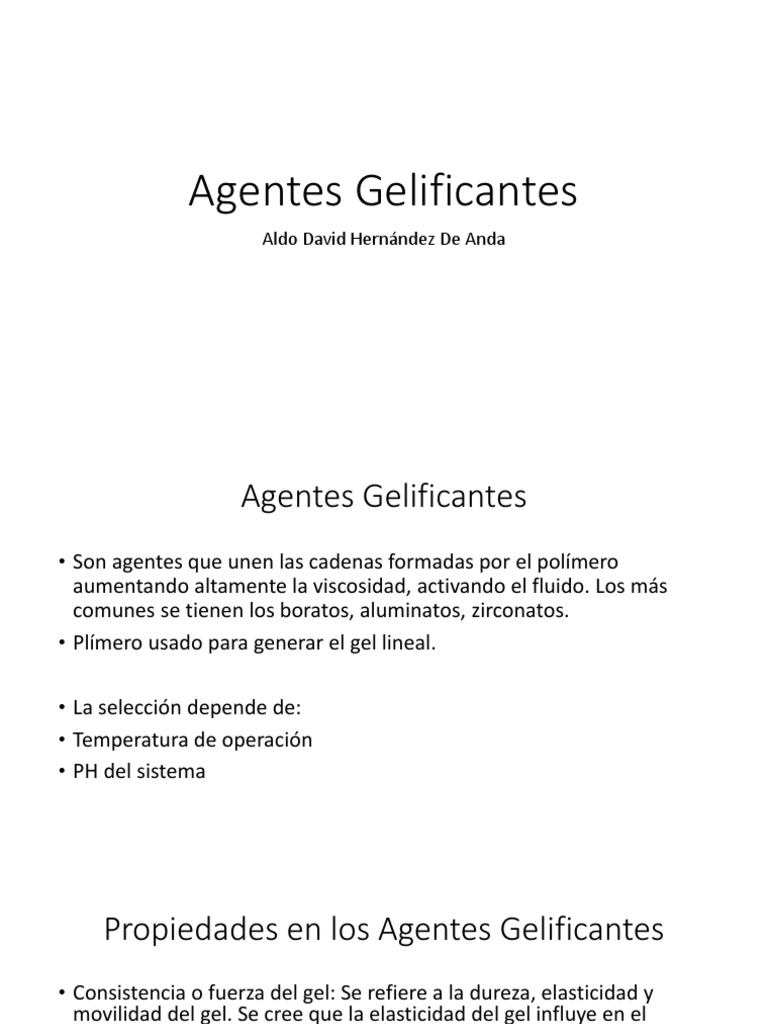 Agentes Gelificantes | PDF | Permeabilidad (Ciencias de la Tierra ...