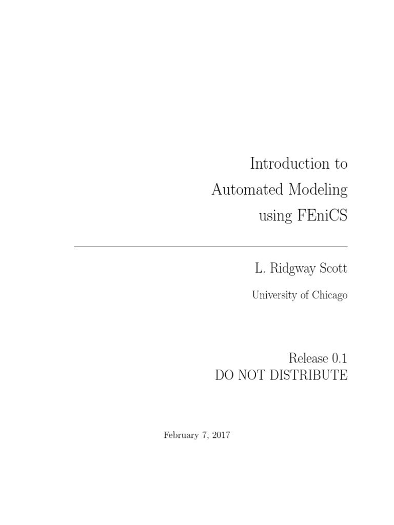 FEniCS Manual | PDF | Calculus Of Variations | Finite Element Method
