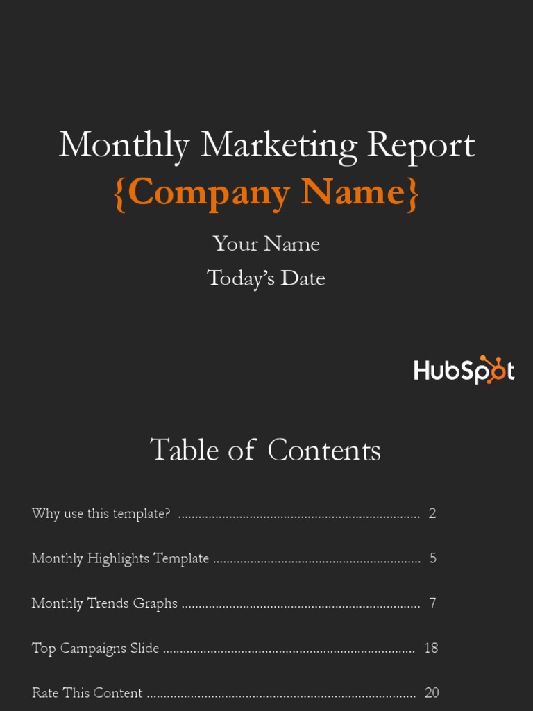 Monthly Marketing Reporting Template | PDF | Microsoft Excel | Marketing