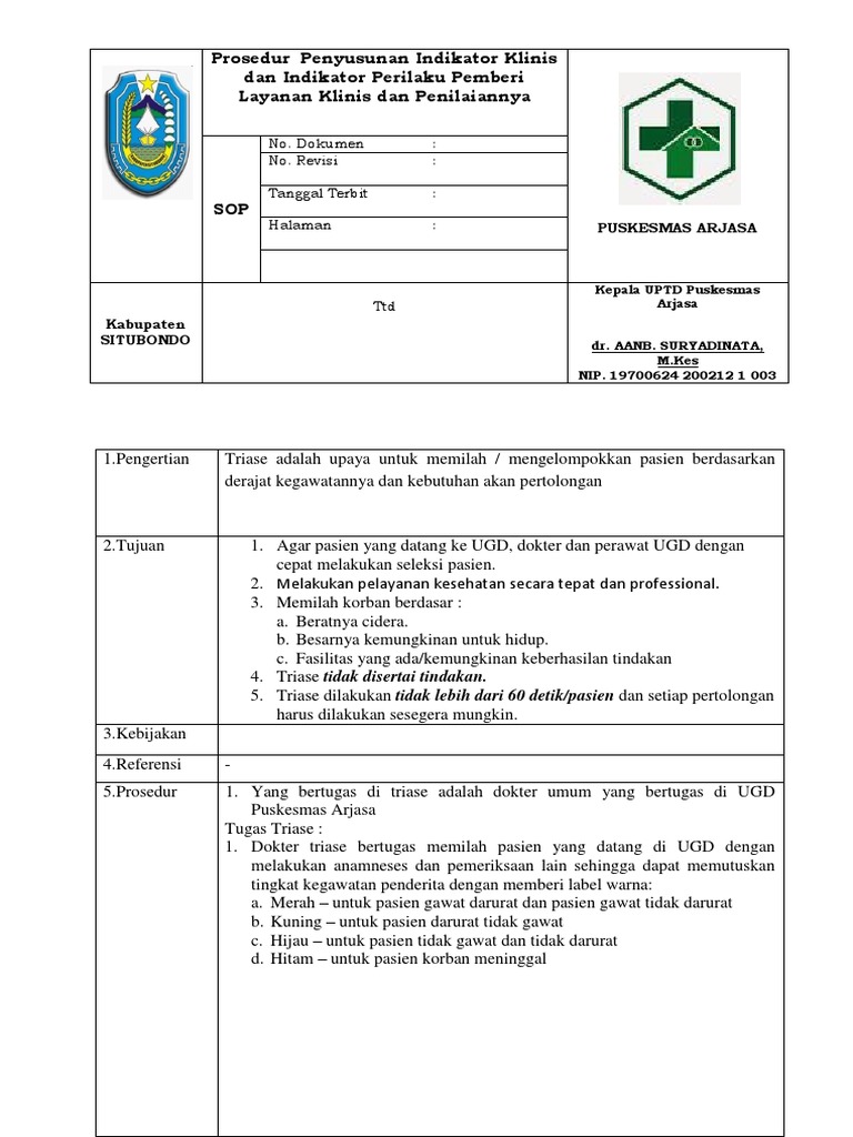 Sop Triase Ugd | PDF