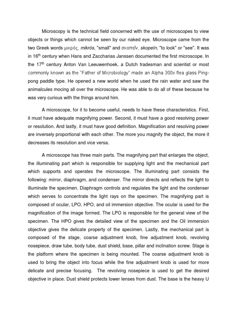 Micros Pdf Microscopy Microscope