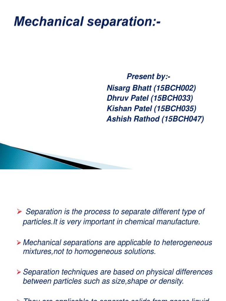 Mechanical Separation Techniques in Food Processing | PDF | Filtration ...