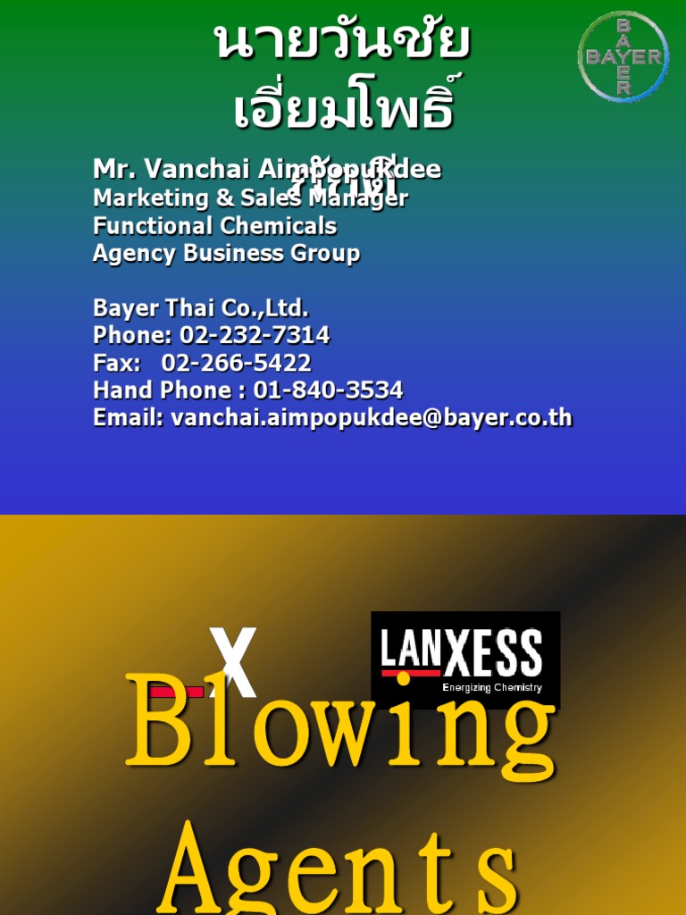 Blowing Agents For Rubber | PDF | Ammonia | Nitrogen