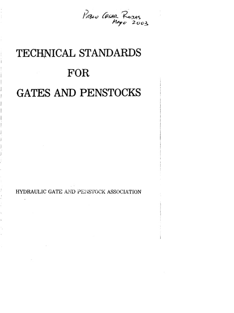 Technical Standars For Gates and Penstocks | PDF