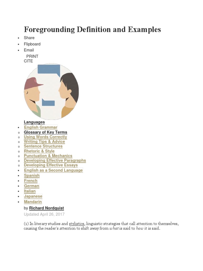 Foregrounding Definition and Examples | PDF | Linguistics | Human ...