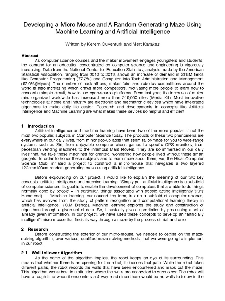AI-Powered Micro Mouse Maze Solver | PDF | Artificial Intelligence | Intelligence (AI) & Semantics