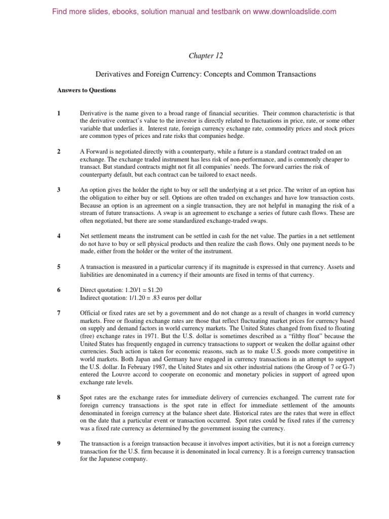 Beams AdvAcc11 Chapter12 PDF | PDF | Derivative (Finance) | Exchange Rate