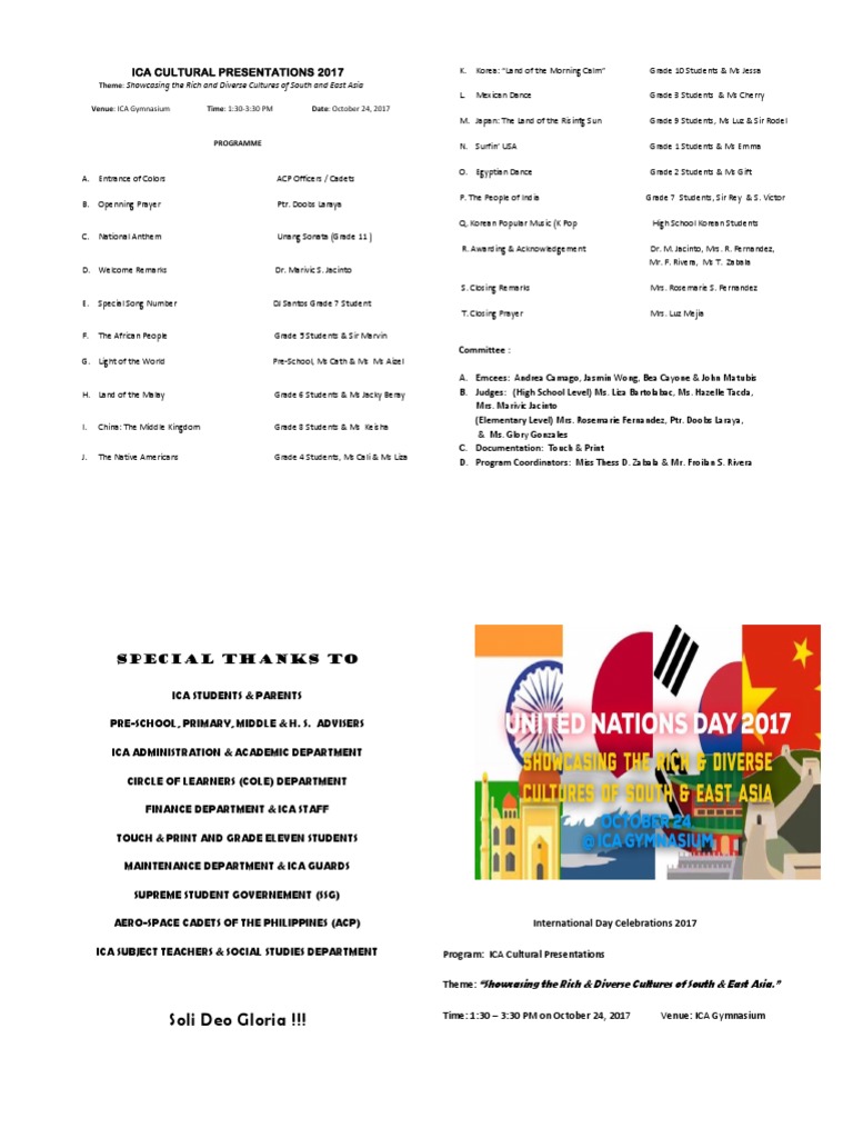 Cultural Presentations 2017 Programme Final | PDF