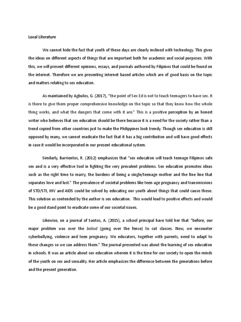 RRLS Edited | Download Free PDF | Sex Education | Sexual Intercourse