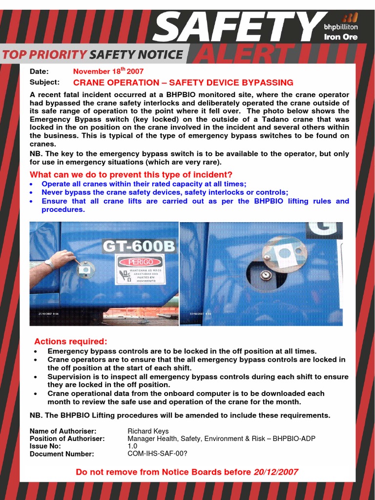 2007-10 Safety Alert Crane Operation | PDF | Technology & Engineering