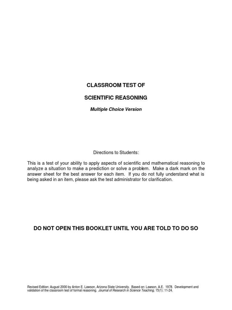 Scientific Reasoning Test | Download Free PDF | Blood | Carbon Dioxide