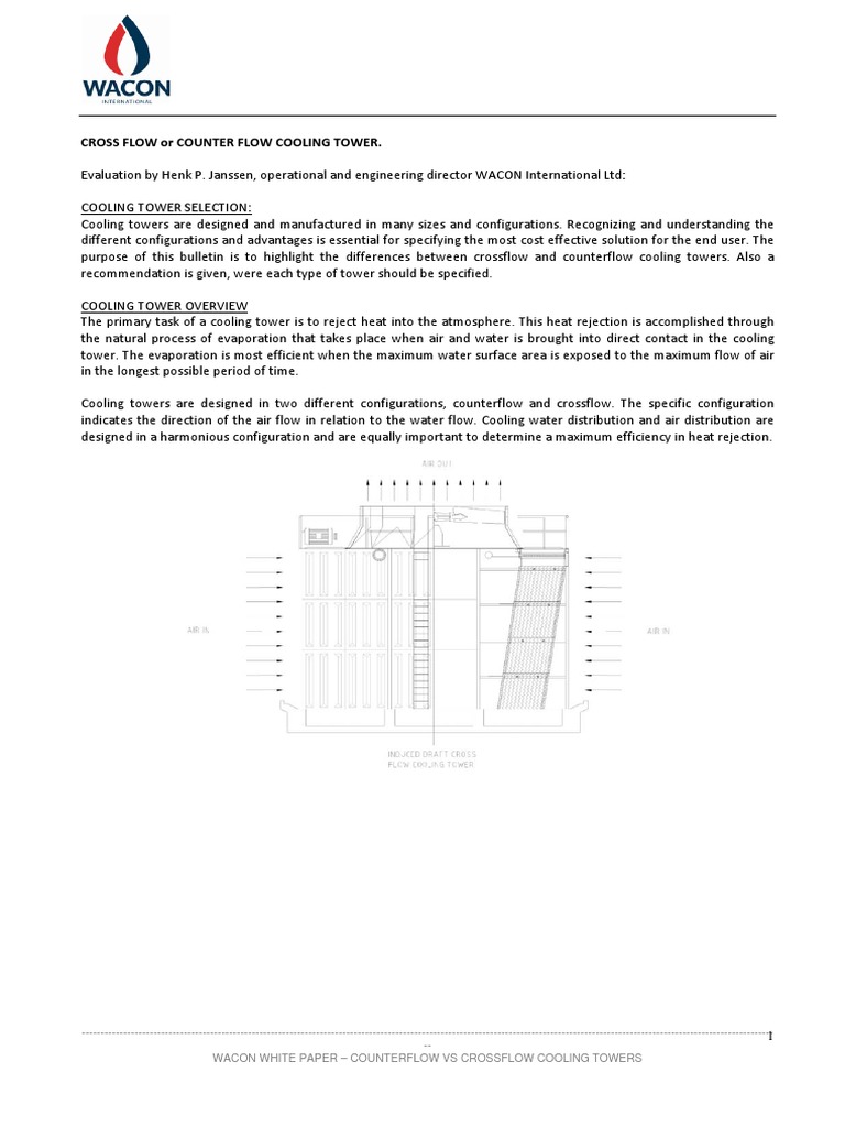Counterflow Vs Crossflow Cooling Towers | Download Free PDF | Pump ...