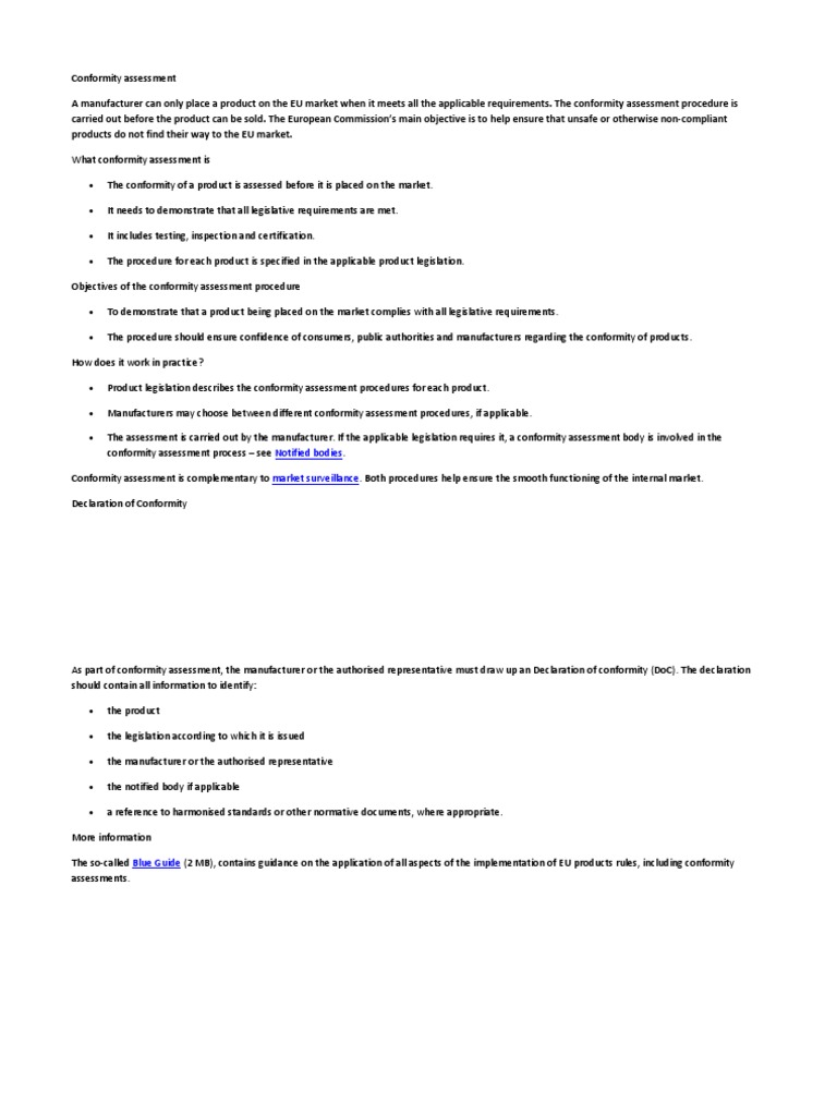 Conformity Assessment | PDF | Occupational Safety And Health ...