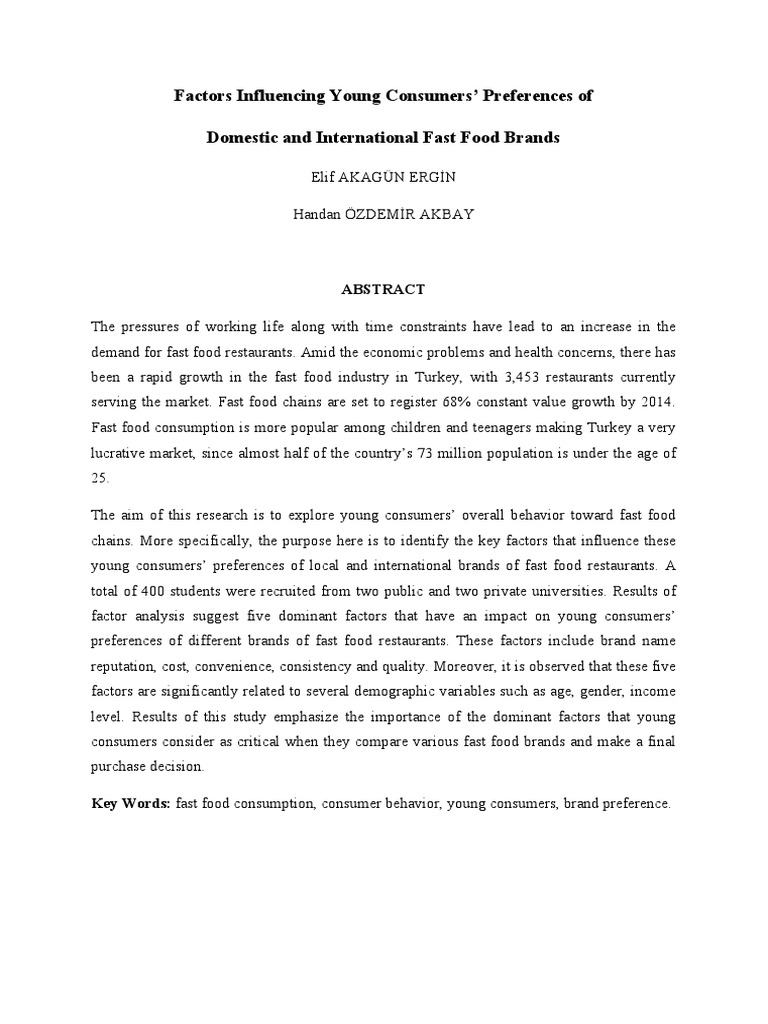 Factors Influencing Young Consumer Preferences Of Domestic And