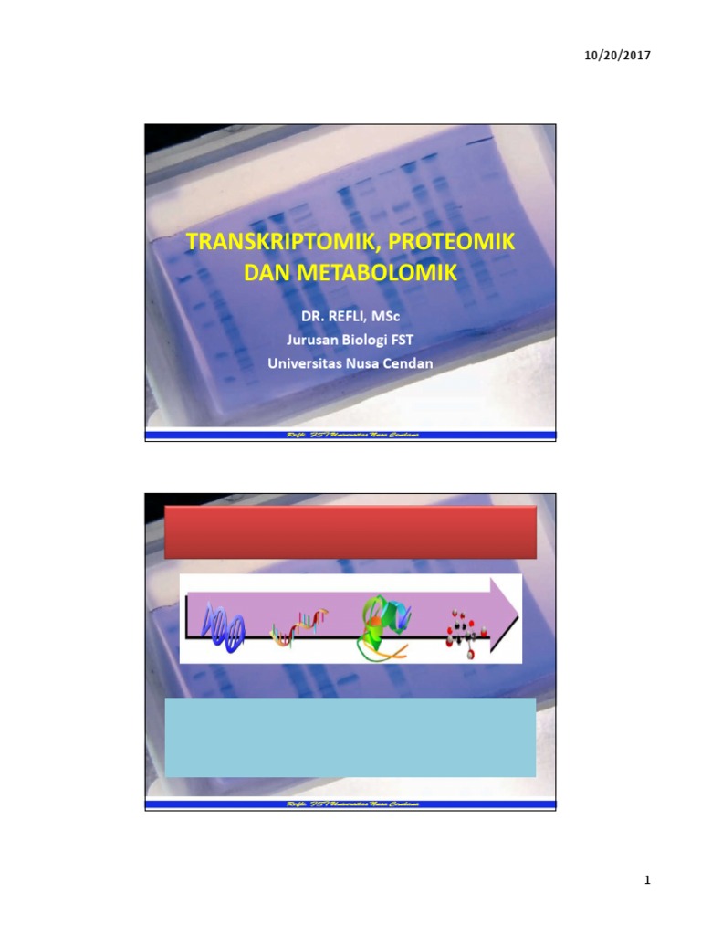Transkriptomik, Proteomik Dan Metabolomik | PDF