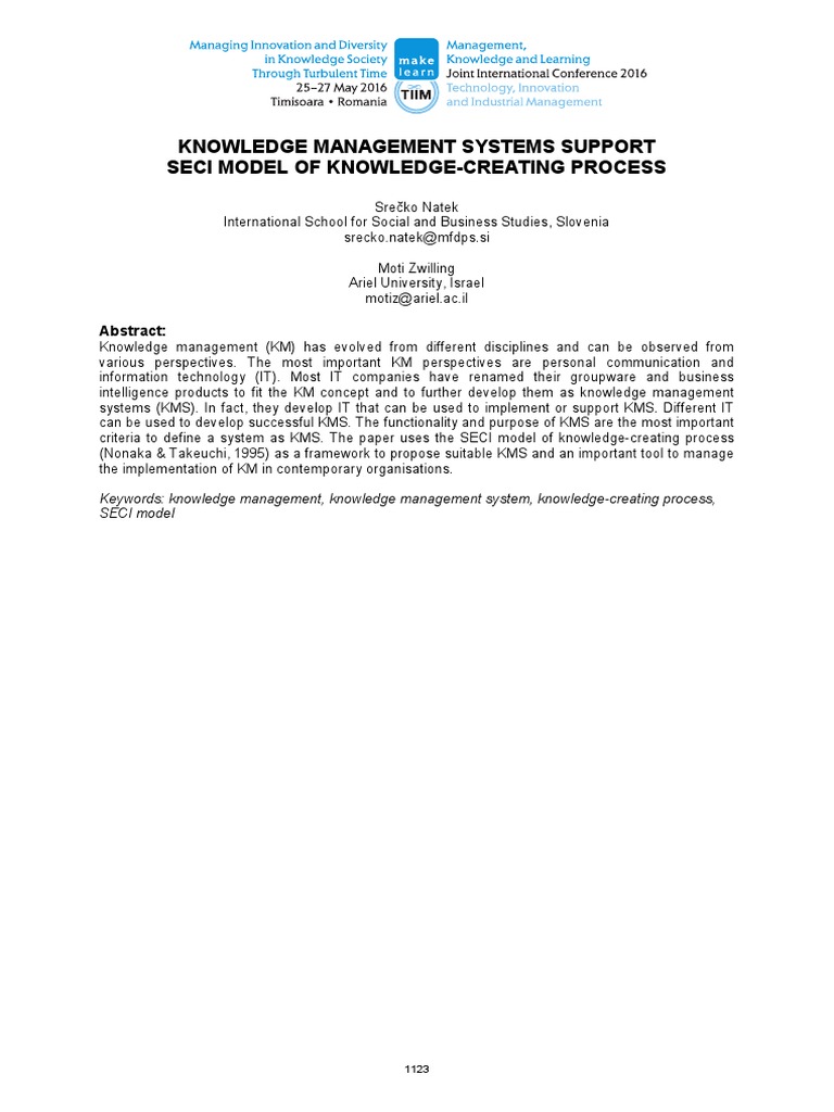 Scei Model | PDF | Knowledge Management | Tacit Knowledge