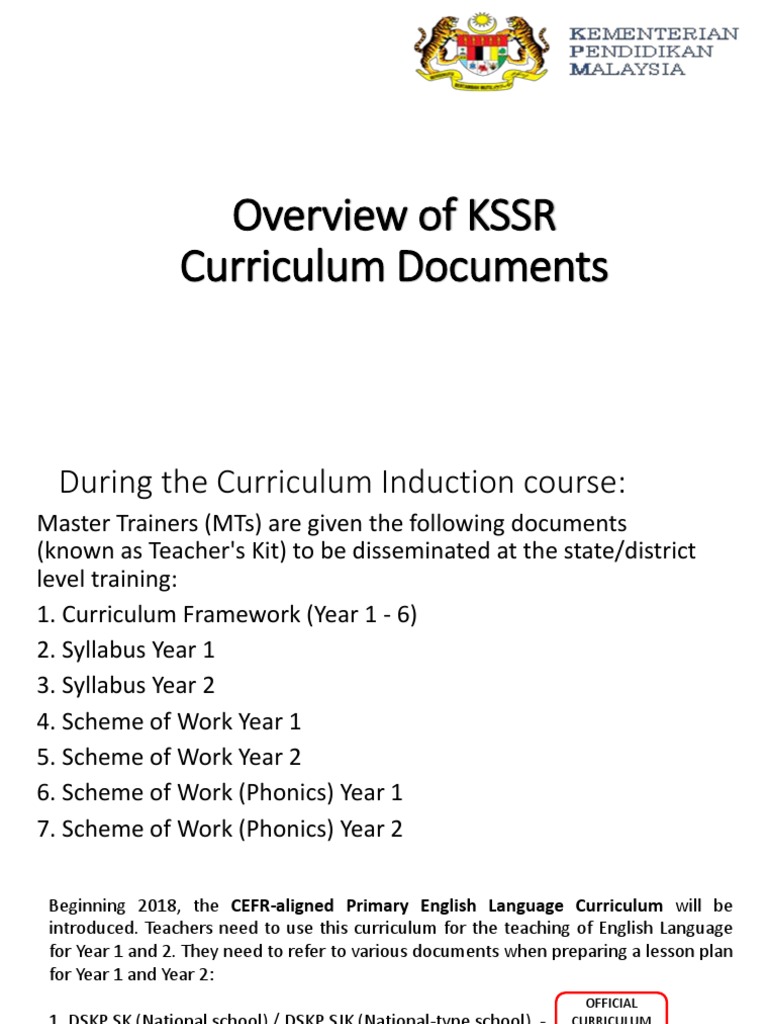 Overview of KSSR Curriculum Documents | PDF | Phonics | Scheme (Programming Language)