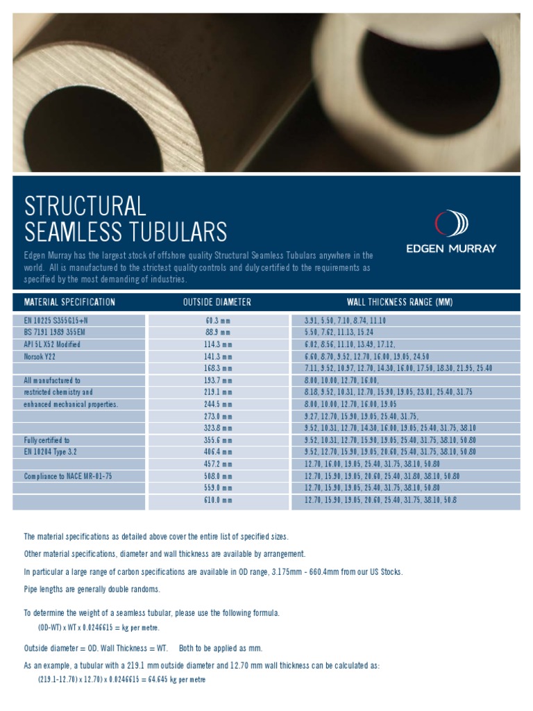 Edgen Murray Products | PDF | Structural Steel | Pipe (Fluid Conveyance)