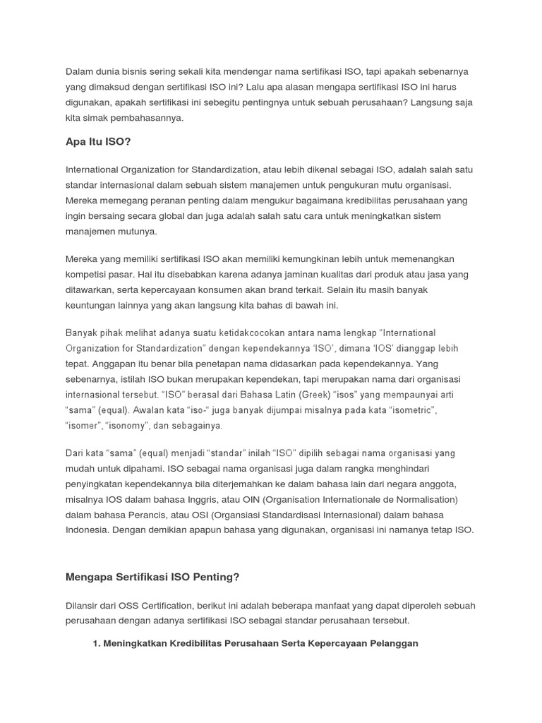 Apa Itu Iso | PDF