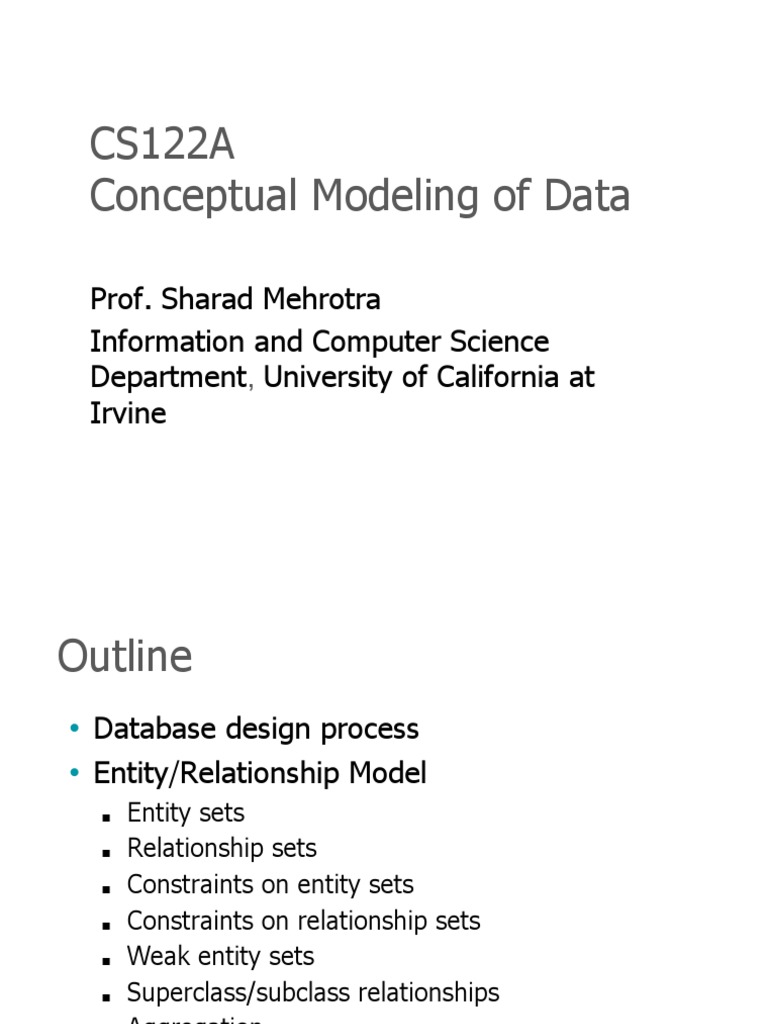 Cs122a Conceptual Modeling Of Data Pdf Inheritance Object Oriented Programming