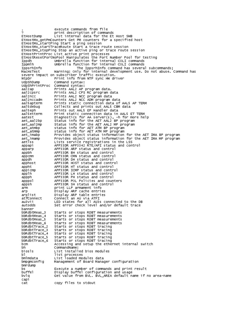 Moshell Command | PDF | Computer Hardware | System Software