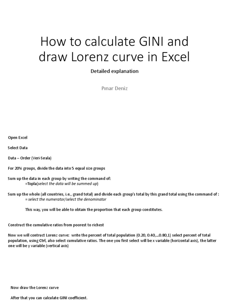 How To Calculate GINI and Draw Lorenz Curve | PDF