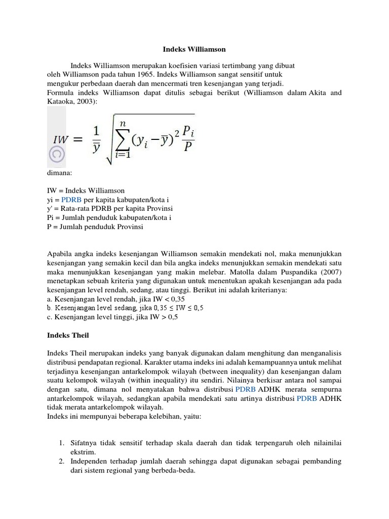 Indeks Williamson | PDF