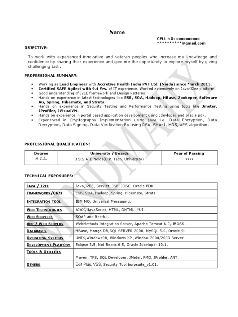 JMeter Sample Resume Sample 3 | PDF | Java Server Pages | Java (Programming Language)