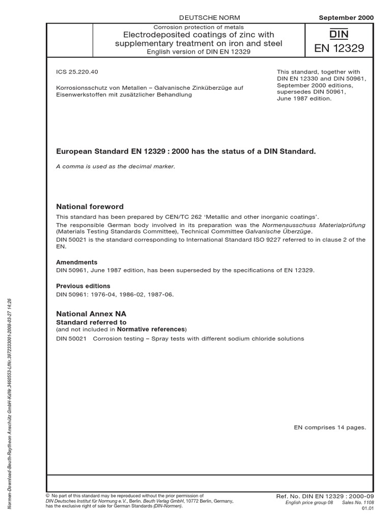 Din en 12329 PDF | PDF