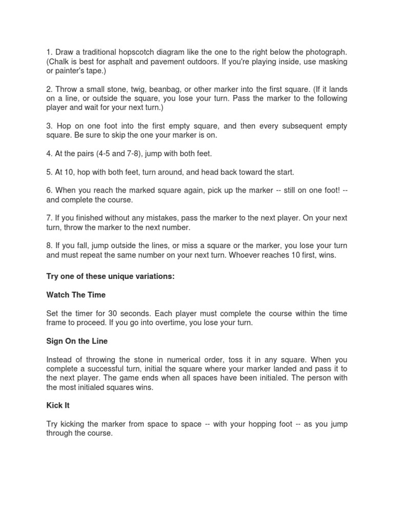 Hopscotch | Download Free PDF | Leisure