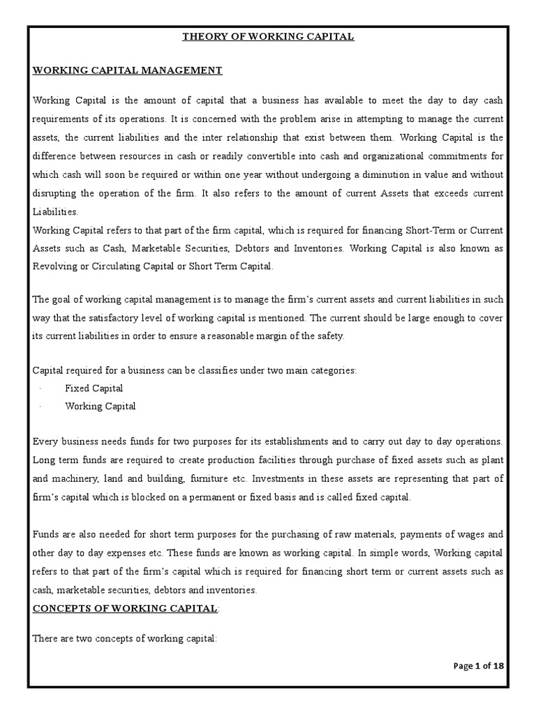Working Capital Management Explained | PDF | Working Capital | Capital ...