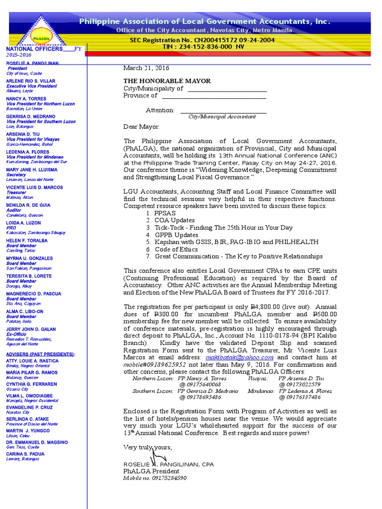 13th ANC Invitation To Mayor (Updated Version) | PDF | Philippines ...
