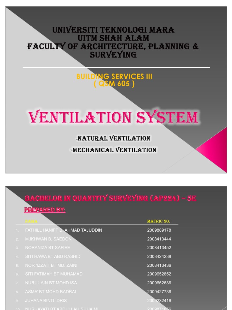 Slide Ventilation System | PDF | Ventilation (Architecture) | Duct (Flow)