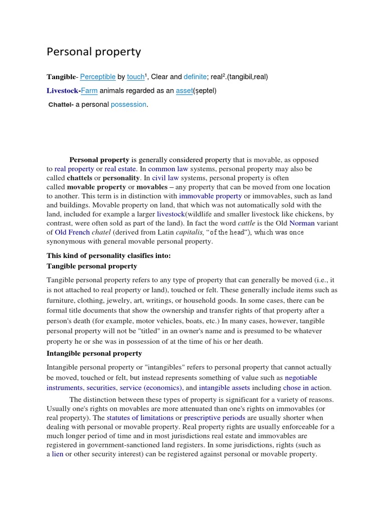 Personal Property: Tangible | PDF | Environmental Law | Ethical Principles