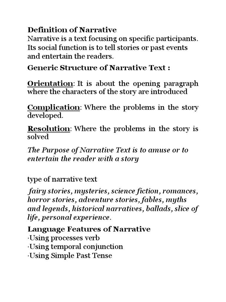 Definition of Narrative | PDF